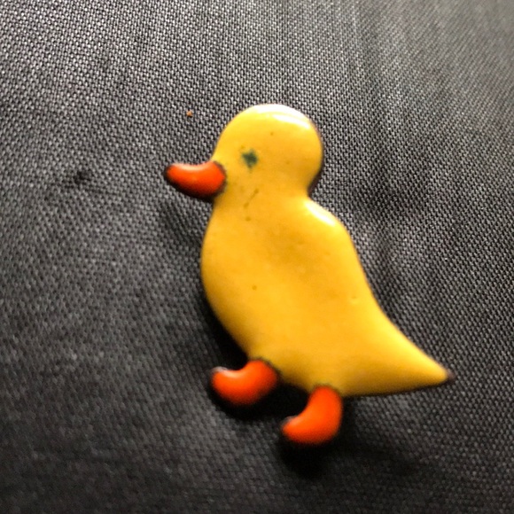 Jewelry | Vintage Copper Yellow Duck Pin Brooch Adorable | Poshmark